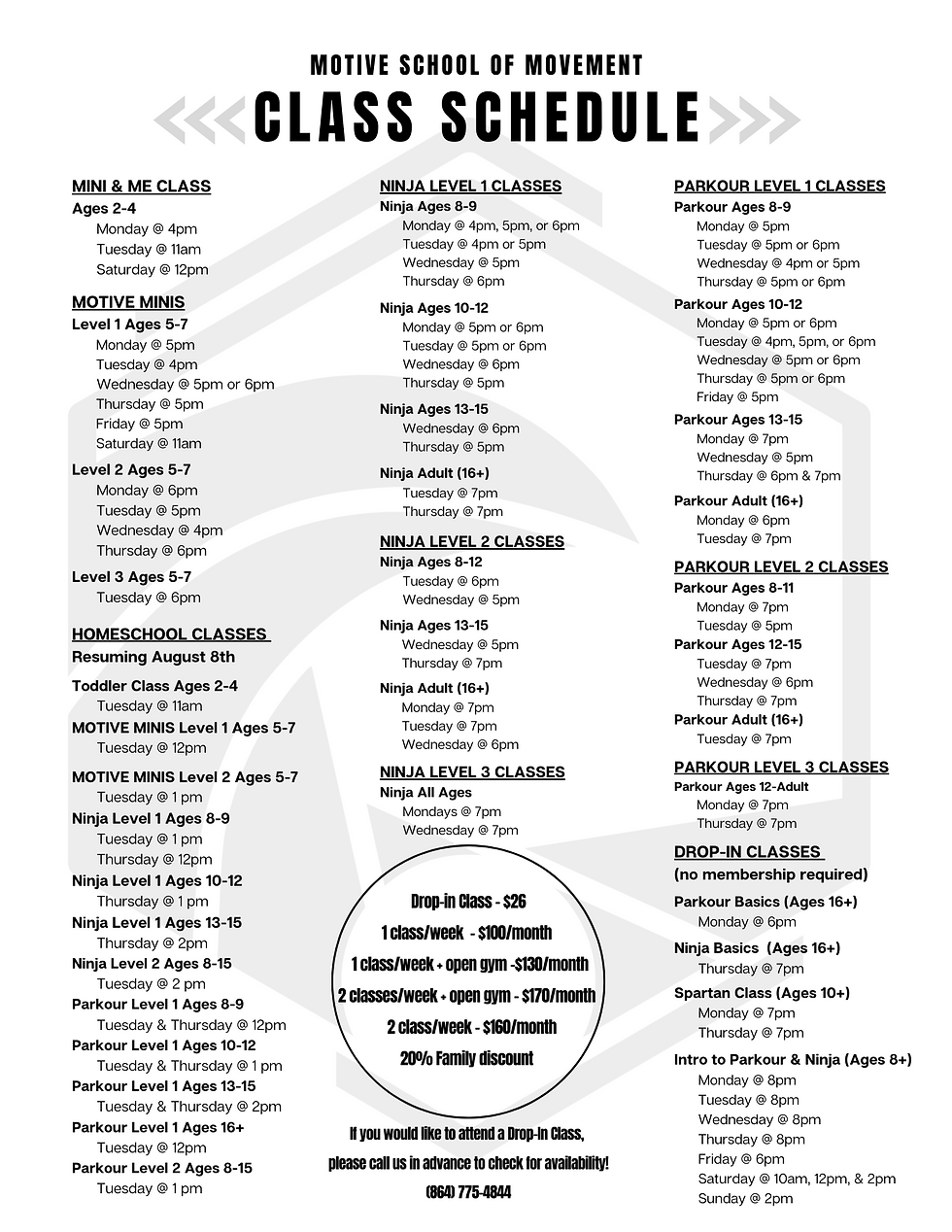 CLASS SCHEDULE NEWS Motivemovement class-schedule-news-motivemovement